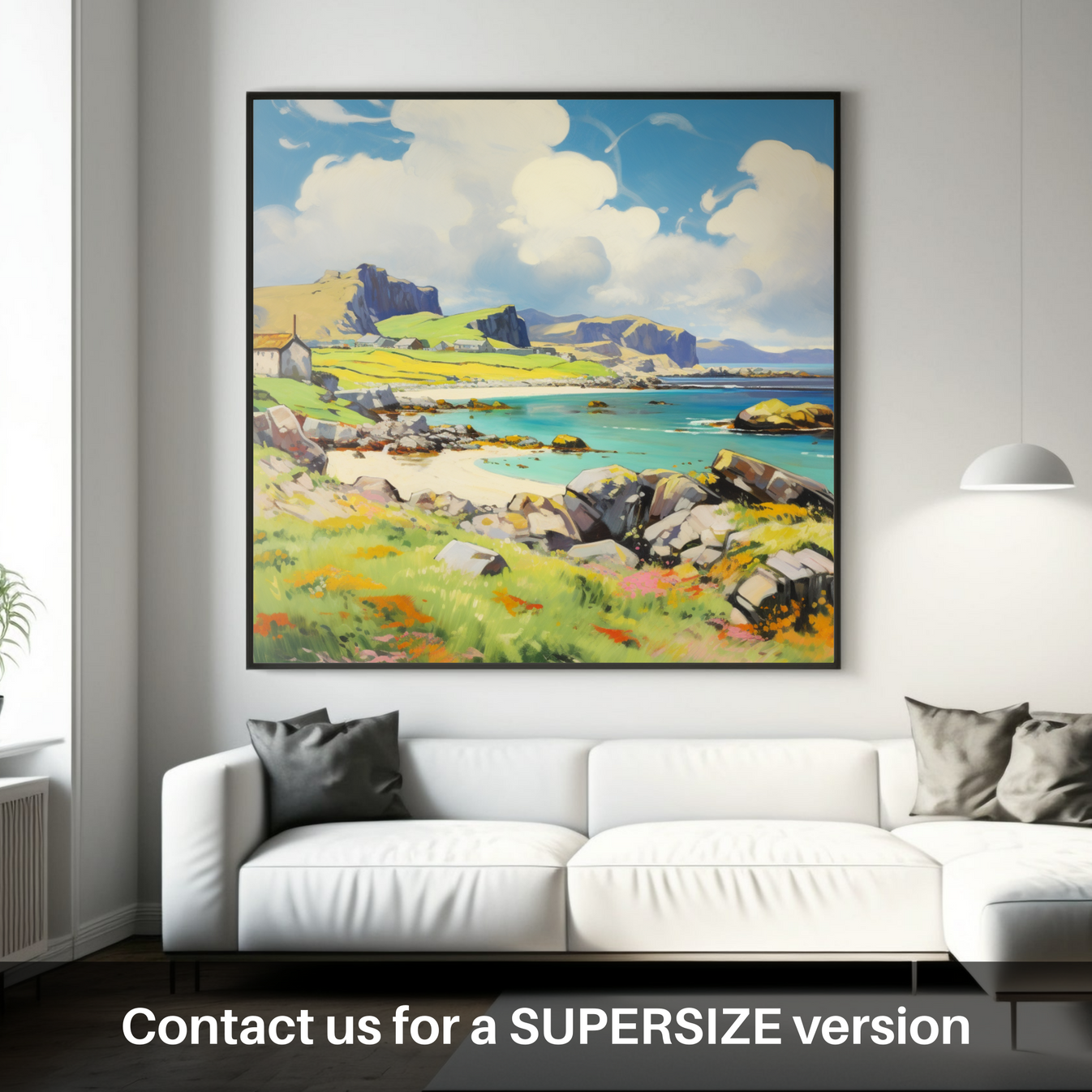 Painting and Art Print of Isle of Mull, Inner Hebrides in summer entit ...