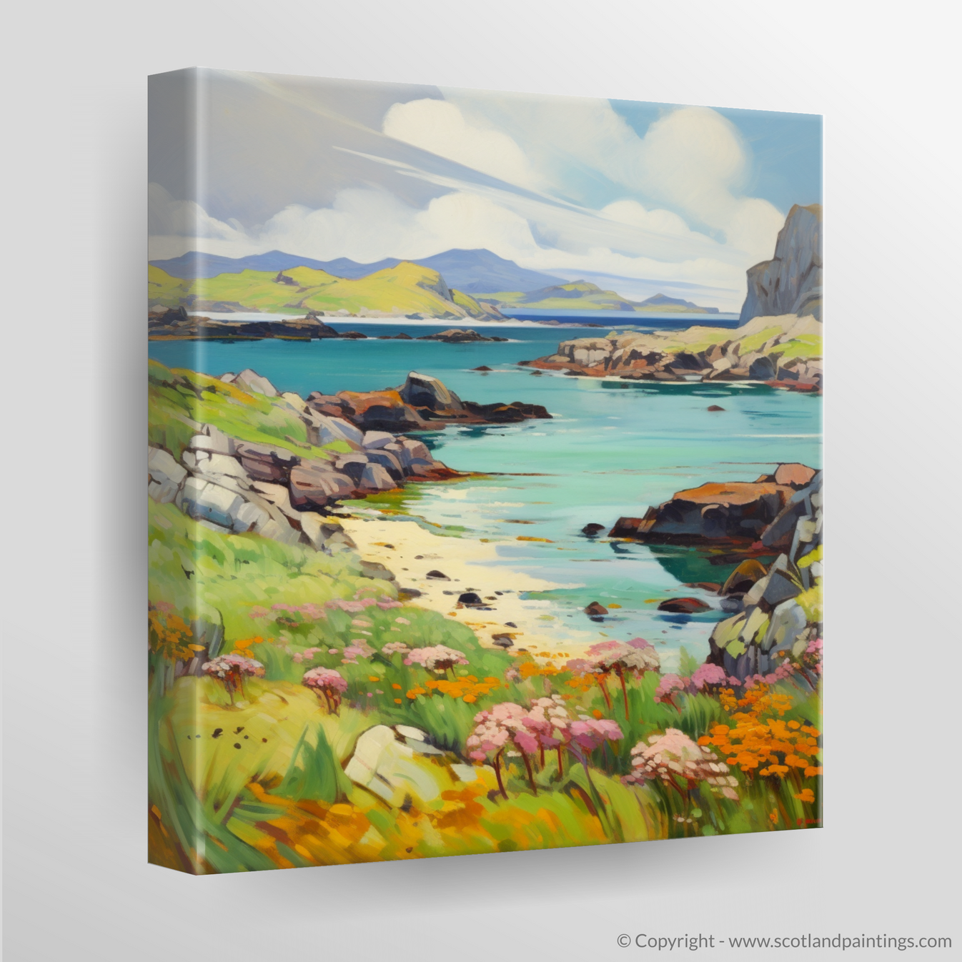 Painting and Art Print of Isle of Mull, Inner Hebrides in summer entit ...