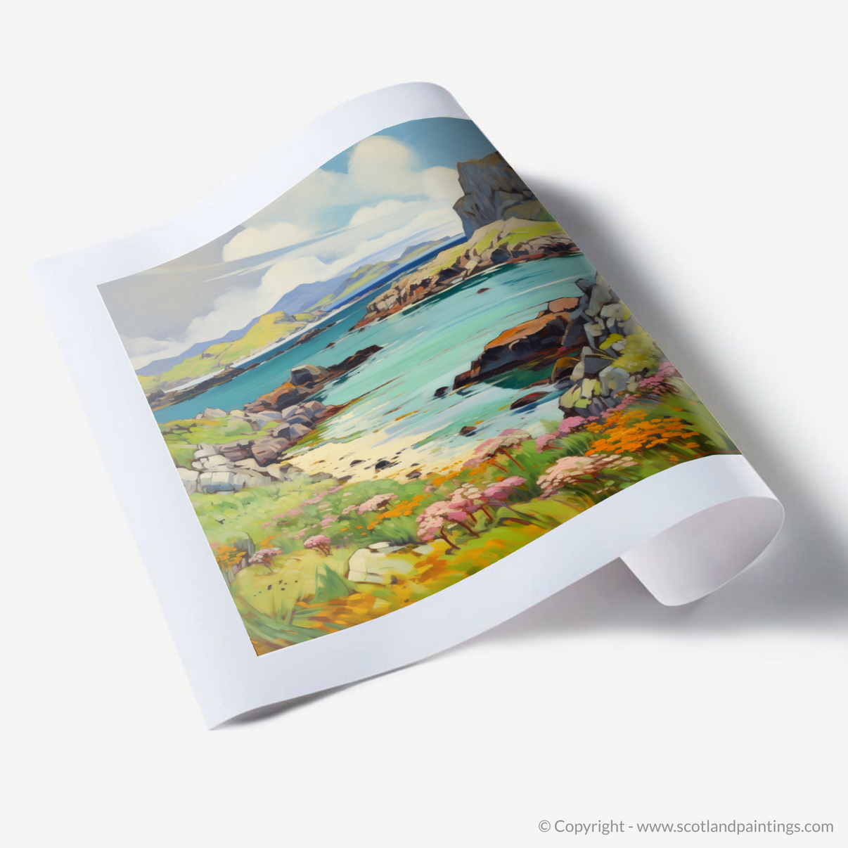 Painting and Art Print of Isle of Mull, Inner Hebrides in summer entit ...