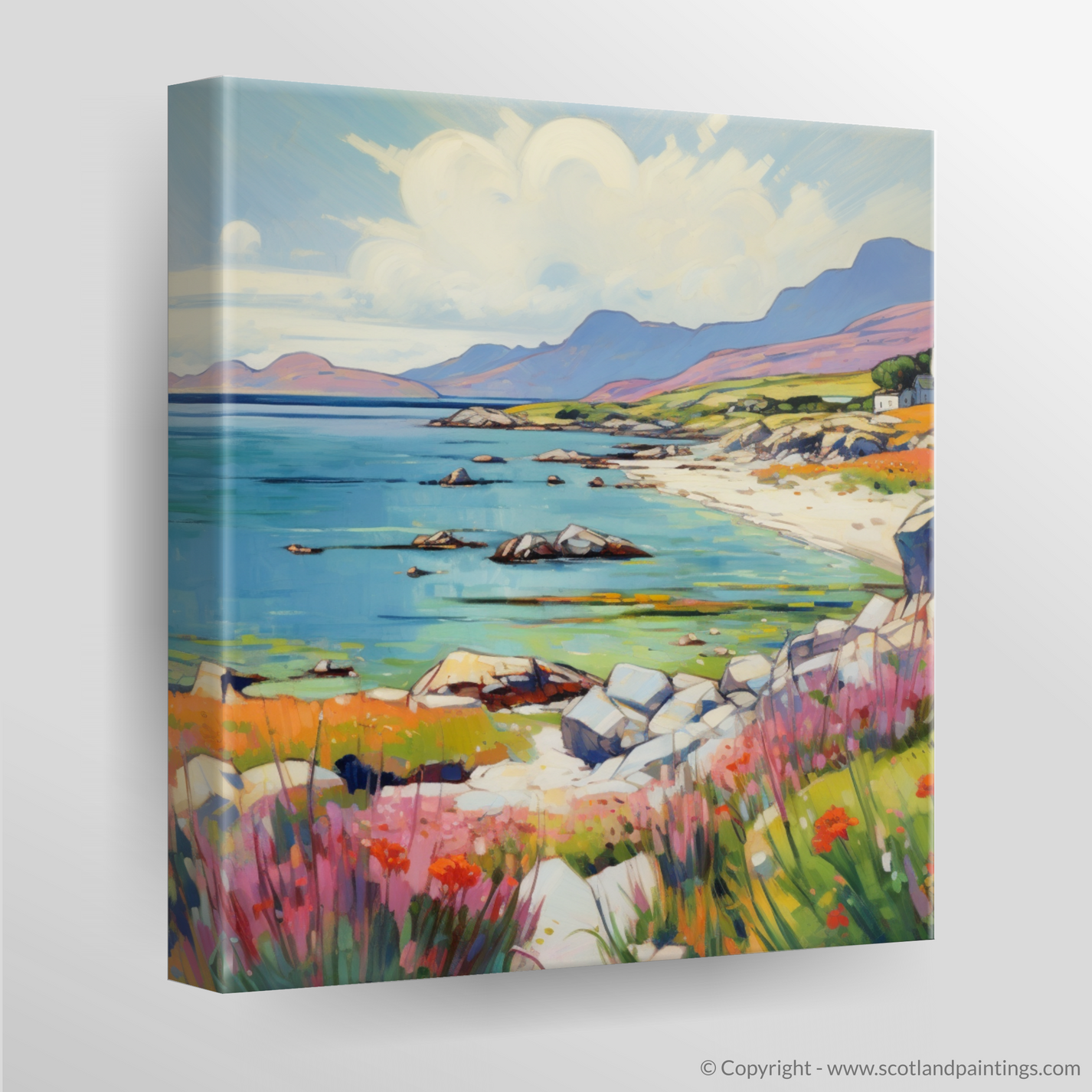 Painting and Art Print of Isle of Mull, Inner Hebrides in summer entit ...