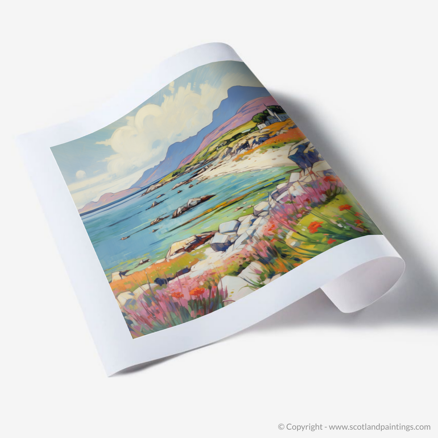 Painting and Art Print of Isle of Mull, Inner Hebrides in summer entit ...