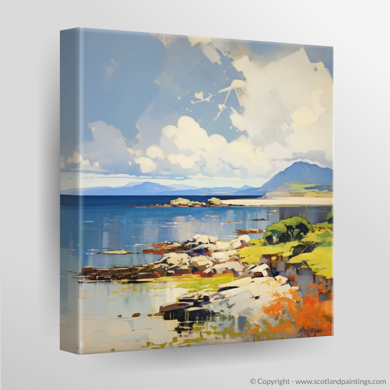 Painting and Art Print of Isle of Arran, Firth of Clyde in summer. Sum ...