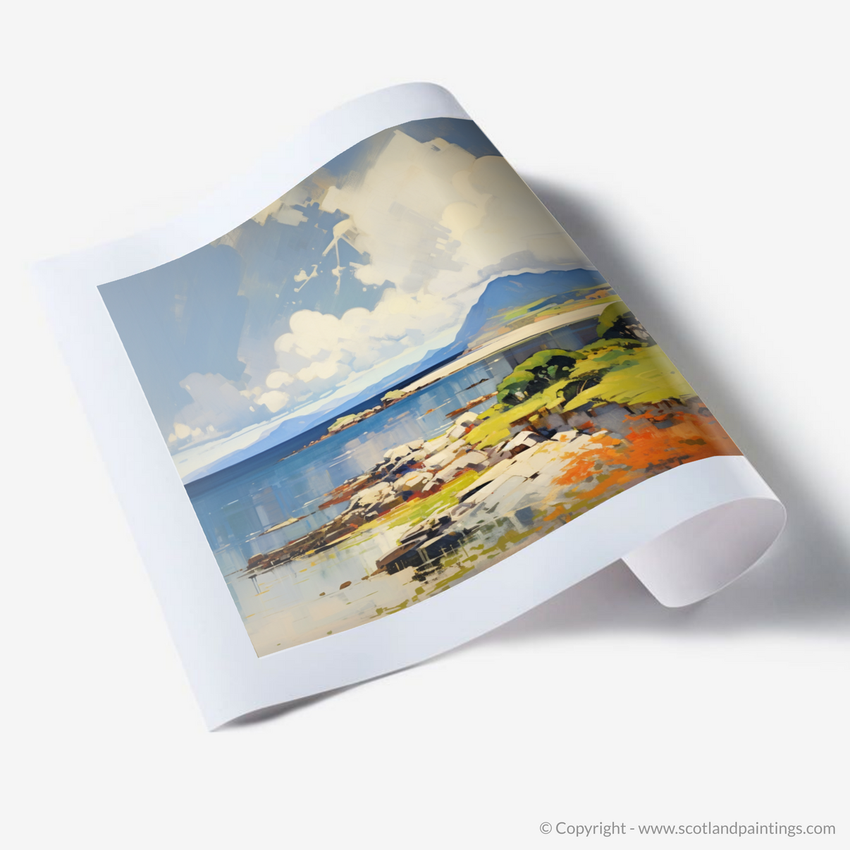 Painting and Art Print of Isle of Arran, Firth of Clyde in summer. Sum ...