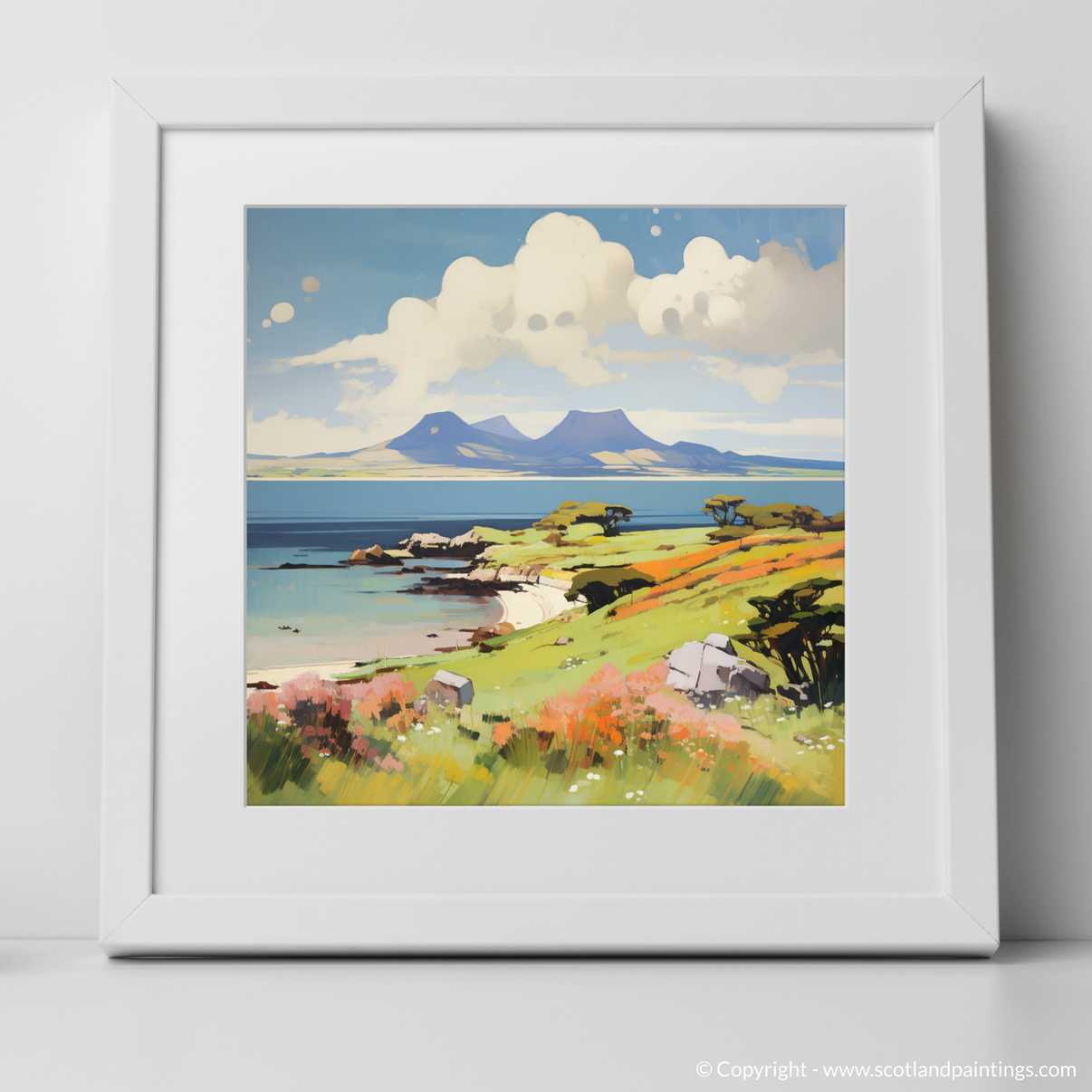 Painting and Art Print of Isle of Arran, Firth of Clyde in summer. Sum ...