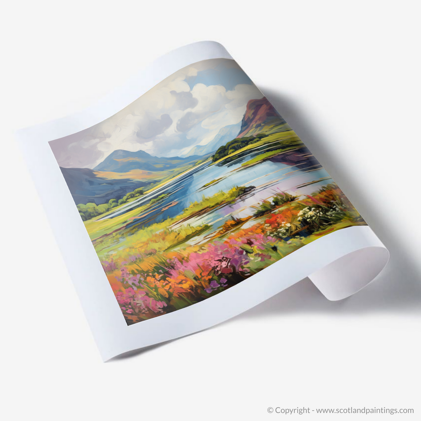 Painting and Art Print of Loch Leven, Highlands in summer entitled "Hi ...