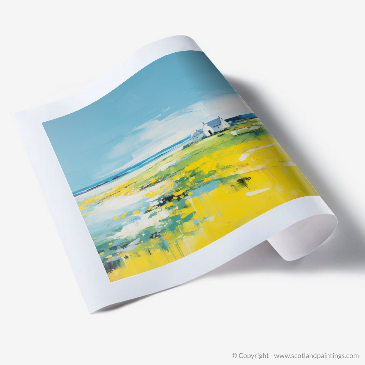 Painting and Art Print of Isle of Tiree, Inner Hebrides in summer enti ...