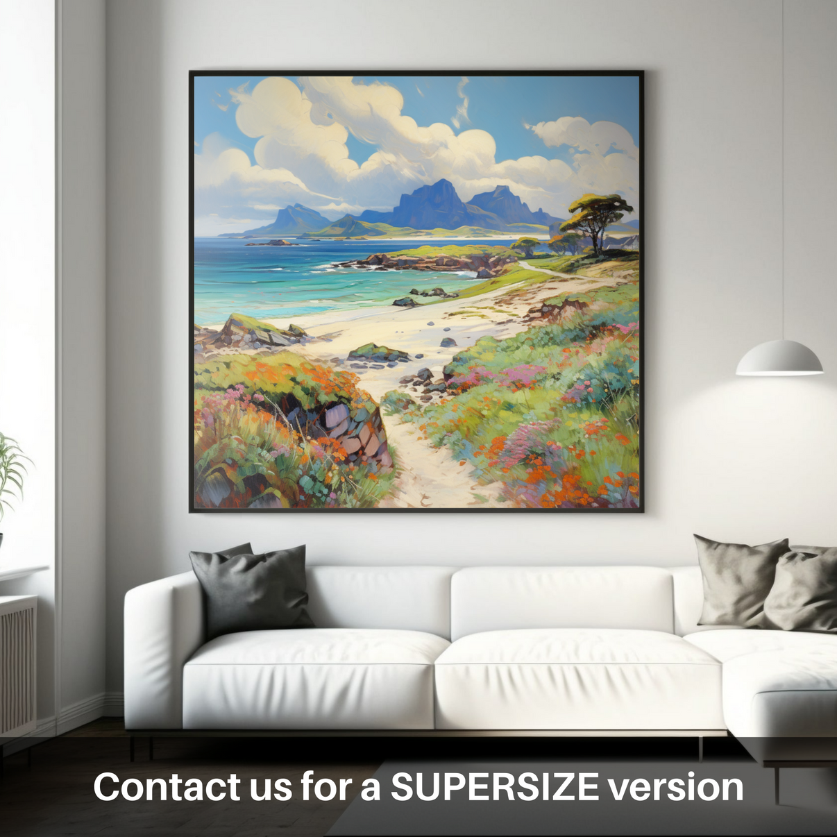 Painting and Art Print of Isle of Eigg, Inner Hebrides in summer entit ...