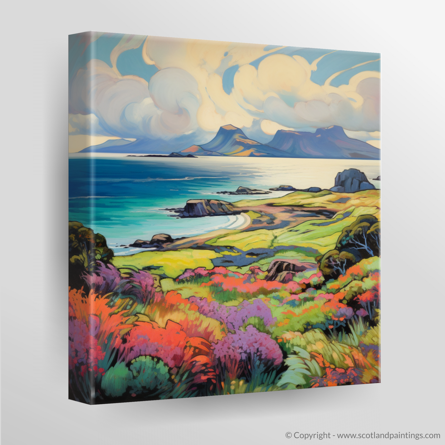 Painting and Art Print of Isle of Eigg, Inner Hebrides in summer entit ...