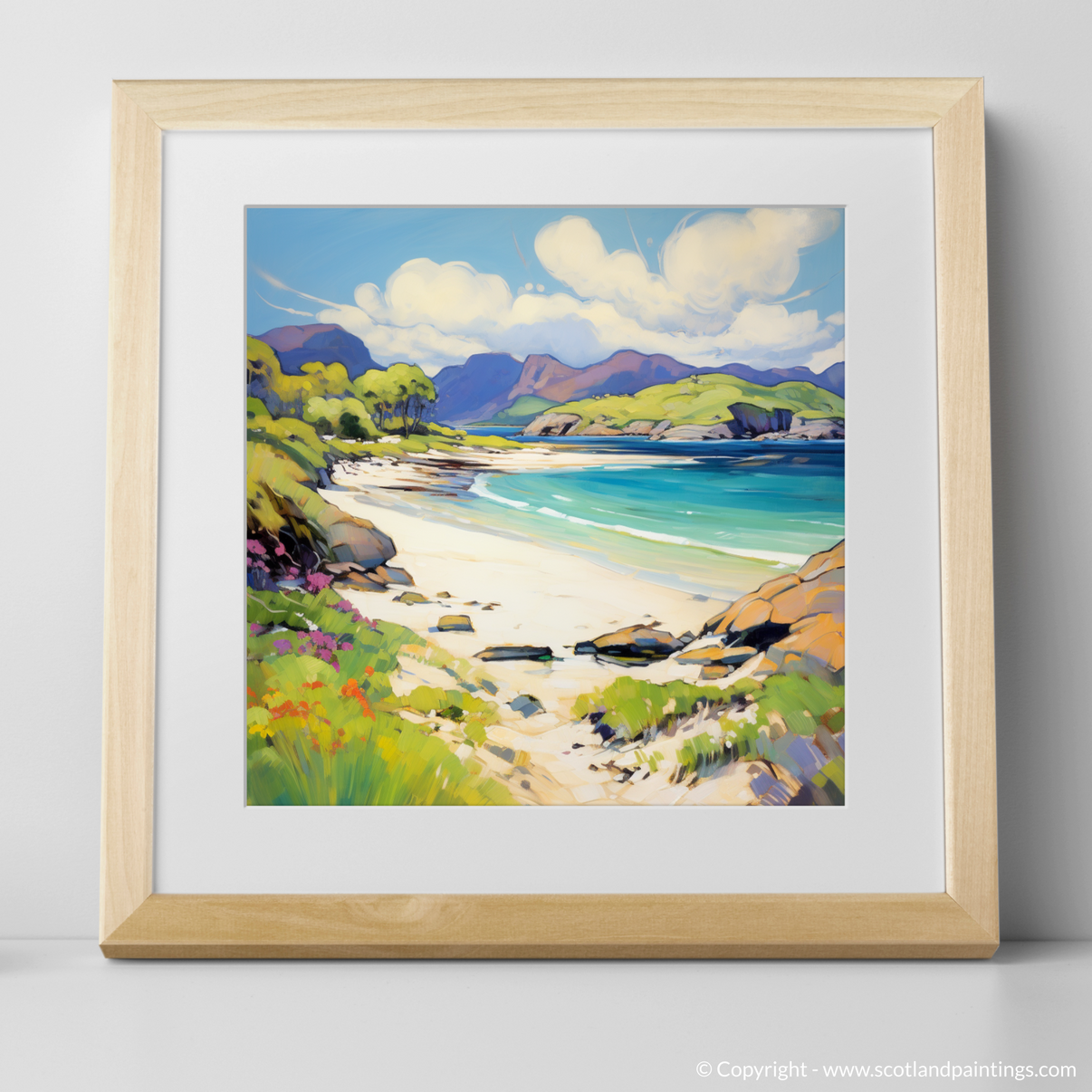 Painting and Art Print of Silver Sands of Morar in summer entitled "Fa ...