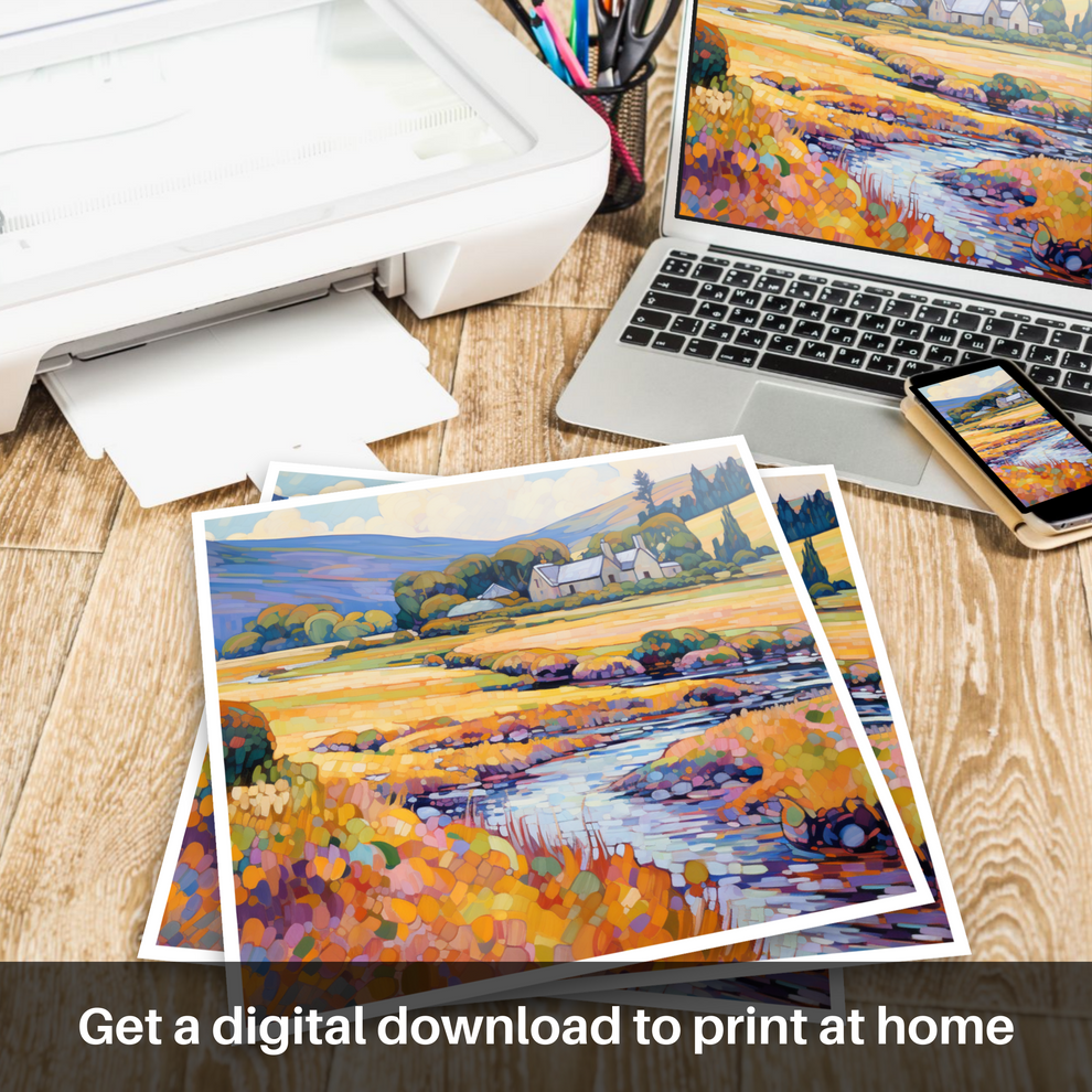 Painting and Art Print of Glenlivet, Moray in summer entitled "Summer ...