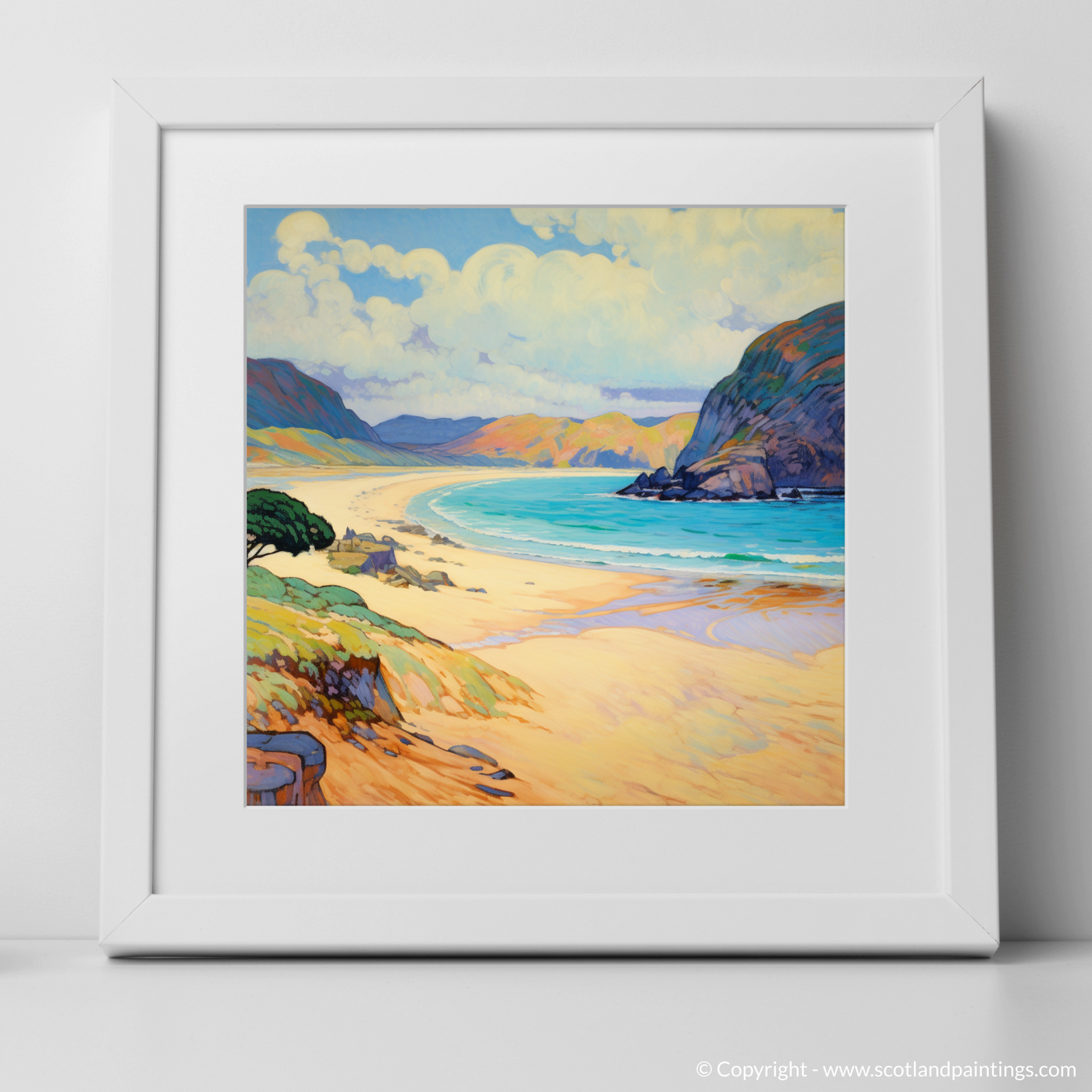 Painting and Art Print of Sandwood Bay, Sutherland in summer entitled ...