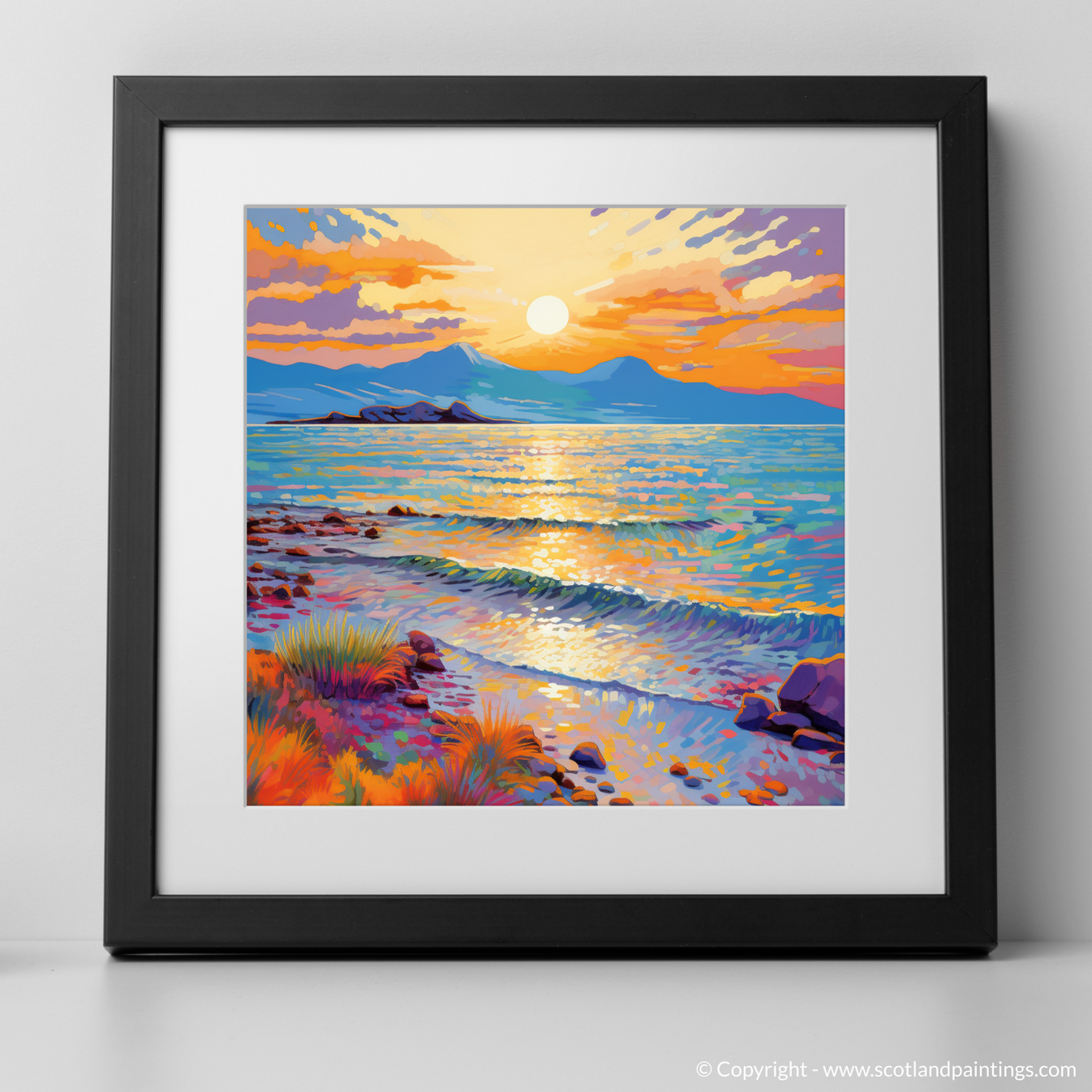 Painting and Art Print of Isle of Arran, Firth of Clyde in summer. Sun ...