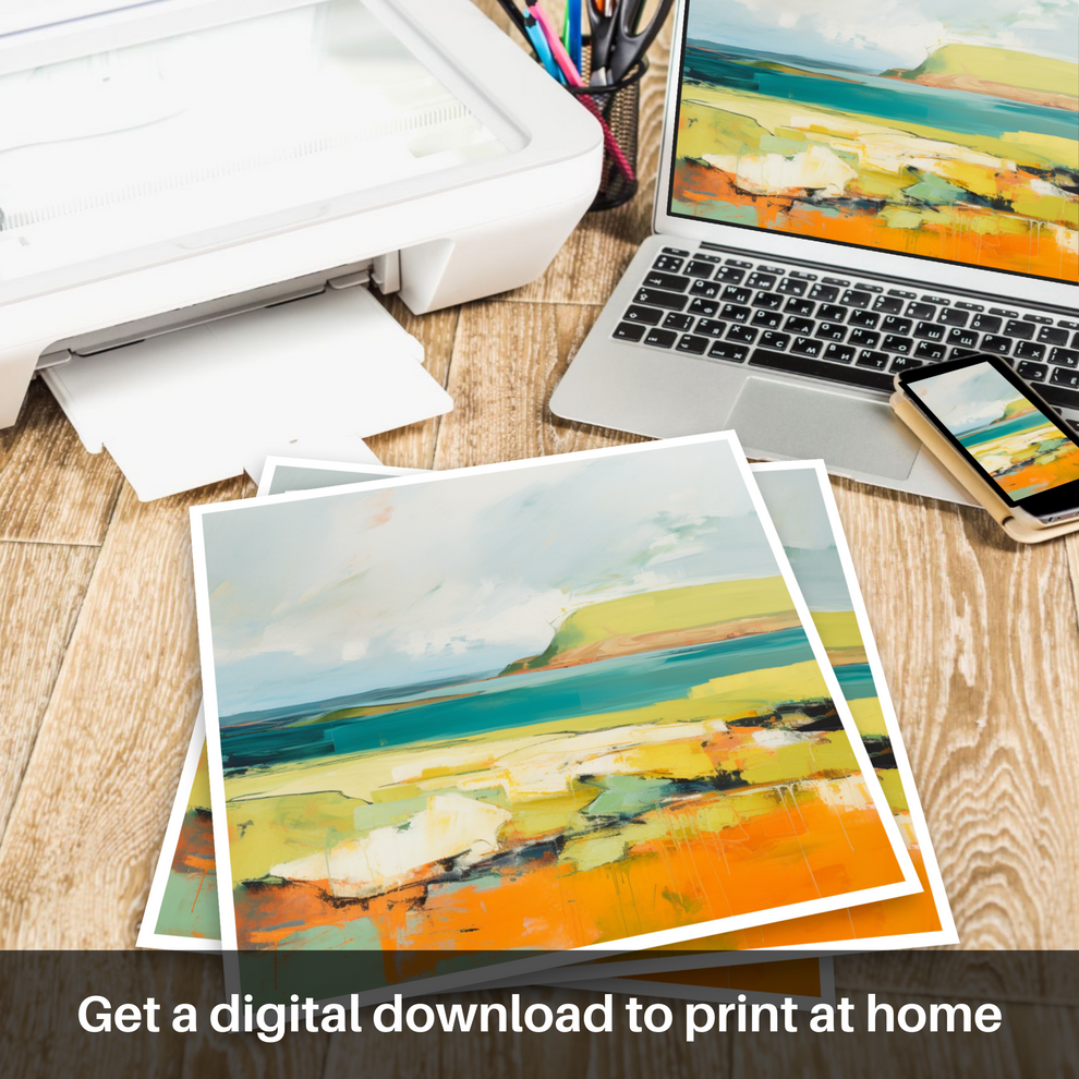 Painting and Art Print of Orkney, North of mainland Scotland in summer ...