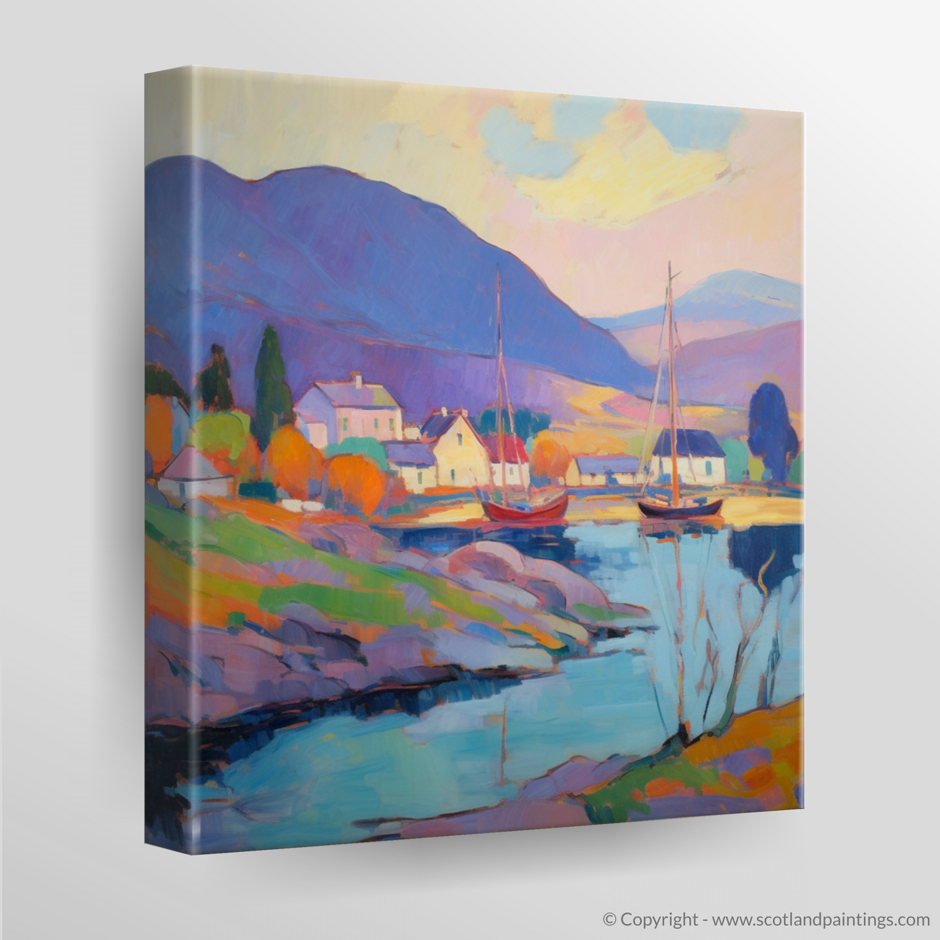 Twilight Serenity at Mallaig Harbour – Scotland Paintings and Art Prints