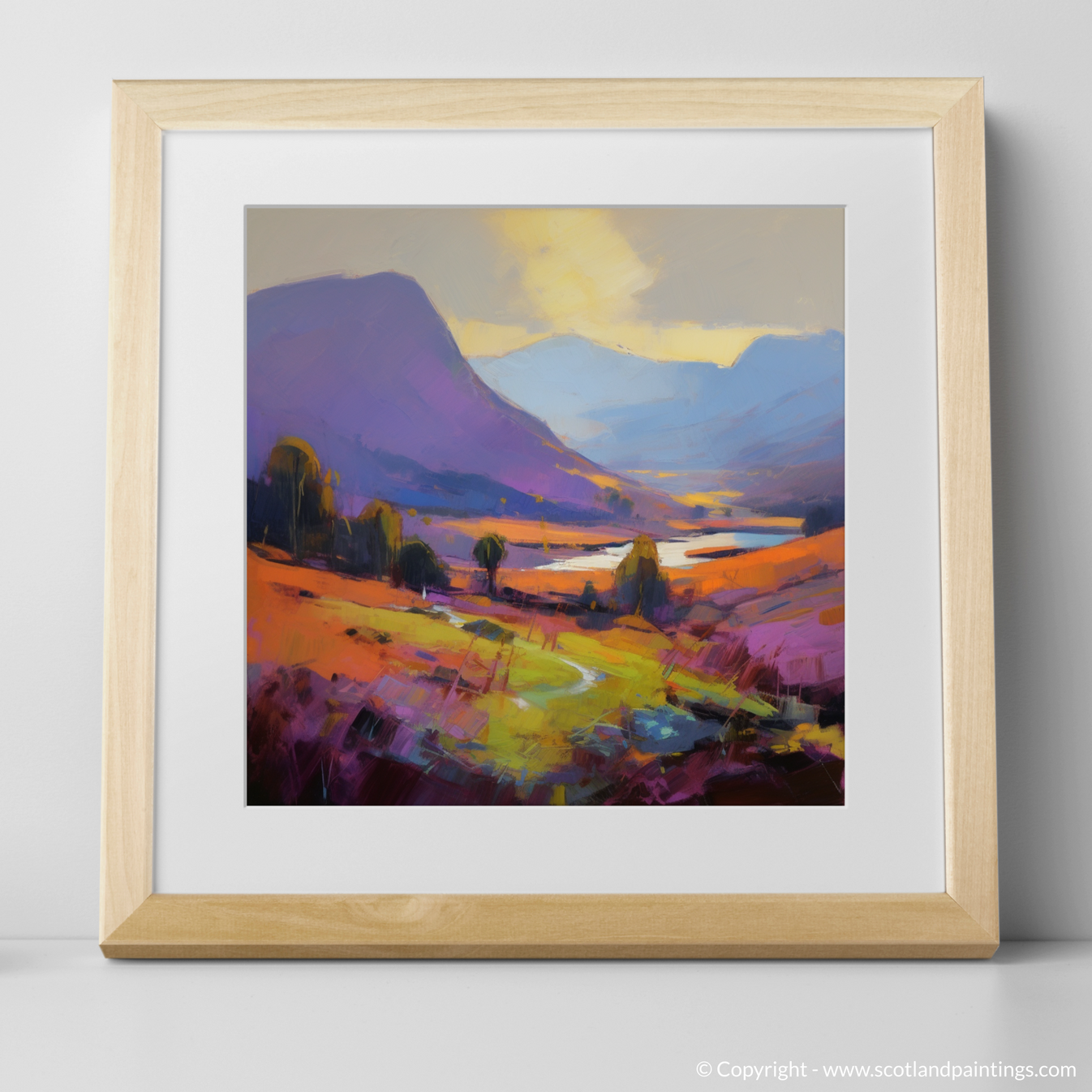 Golden Embrace of Glencoe's Heather – Scotland Paintings and Art Prints