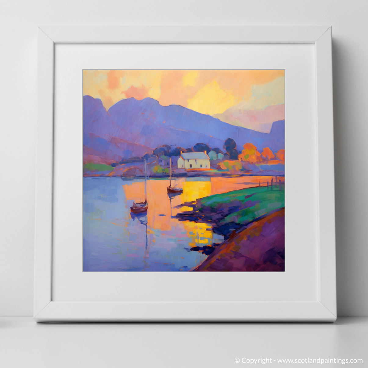 Golden Mantle over Mallaig Harbour at Sunset – Scotland Paintings and ...
