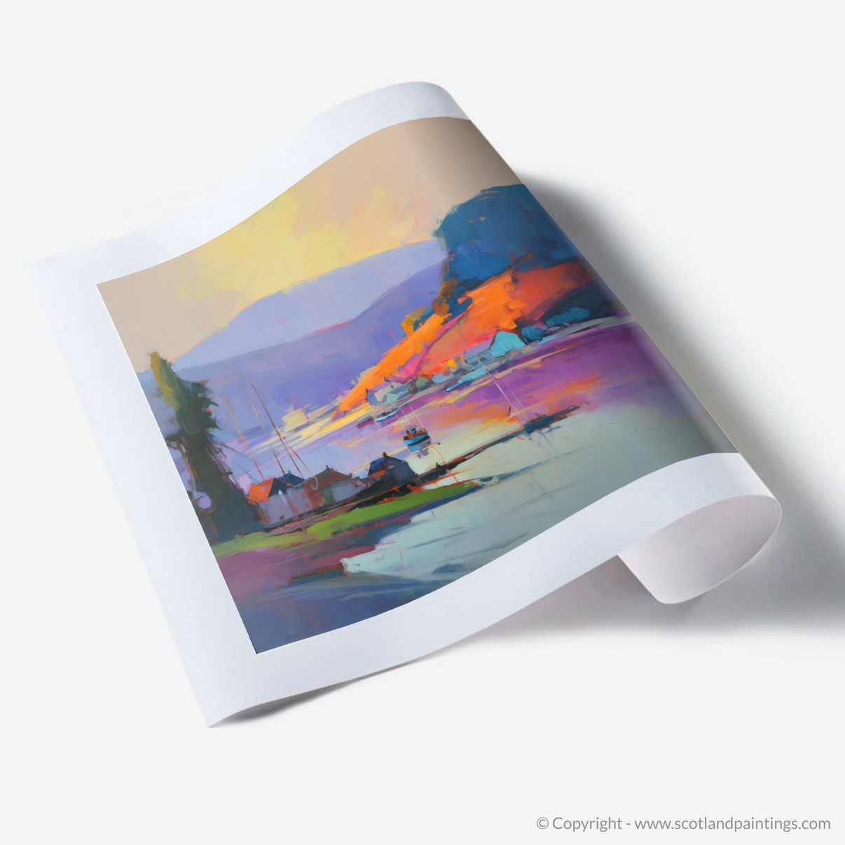 Cromarty Harbour's Sunset Embrace – Scotland Paintings and Art Prints