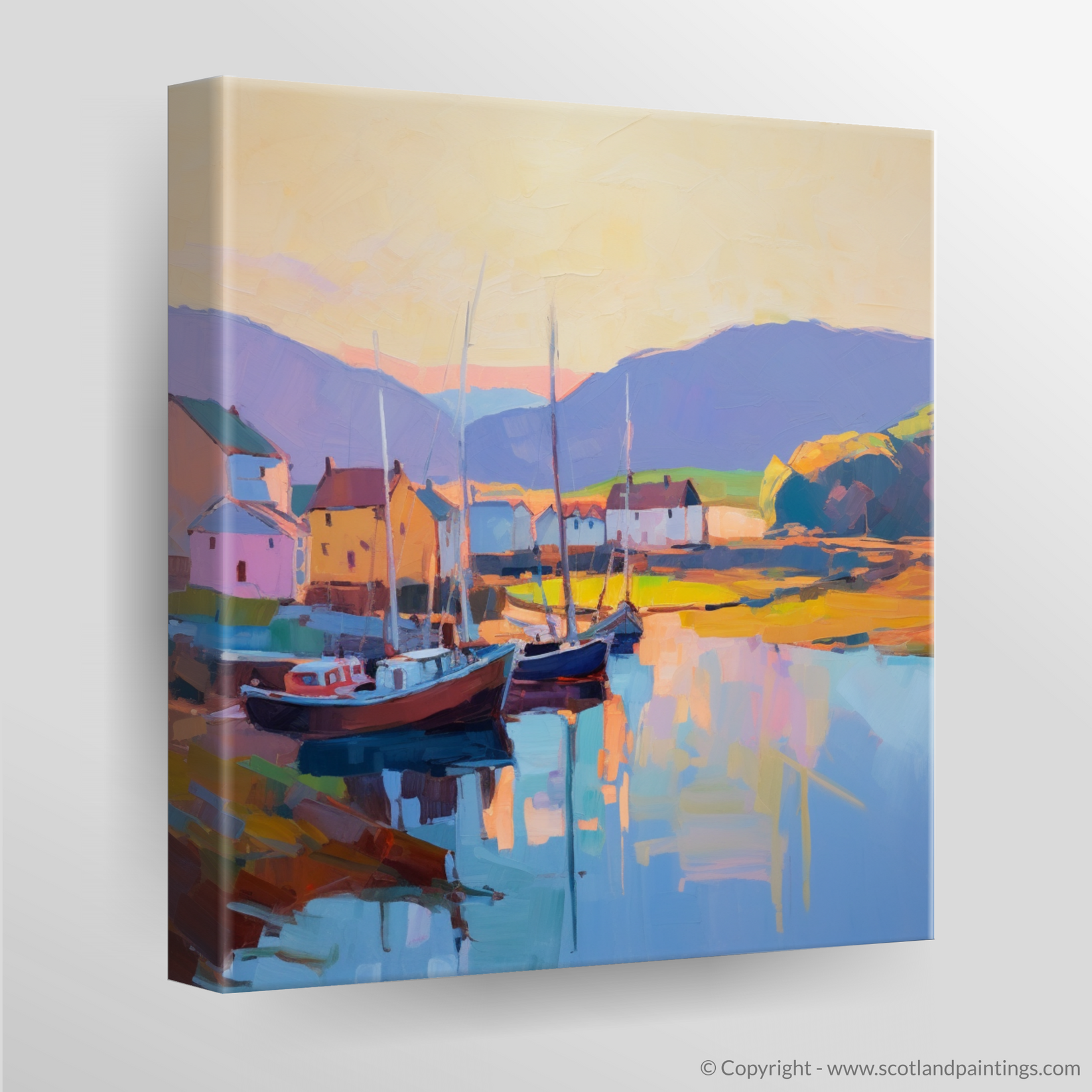 Golden Embrace of Dunbar Harbour – Scotland Paintings and Art Prints