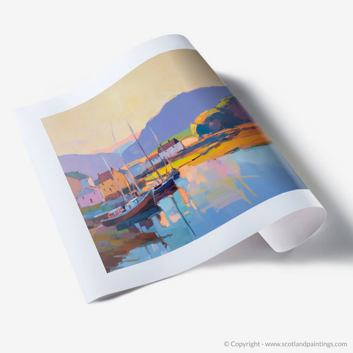 Golden Embrace of Dunbar Harbour – Scotland Paintings and Art Prints