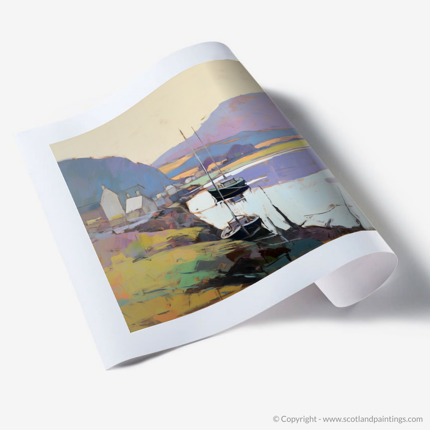 Cubist Charm of Lybster Harbour – Scotland Paintings and Art Prints