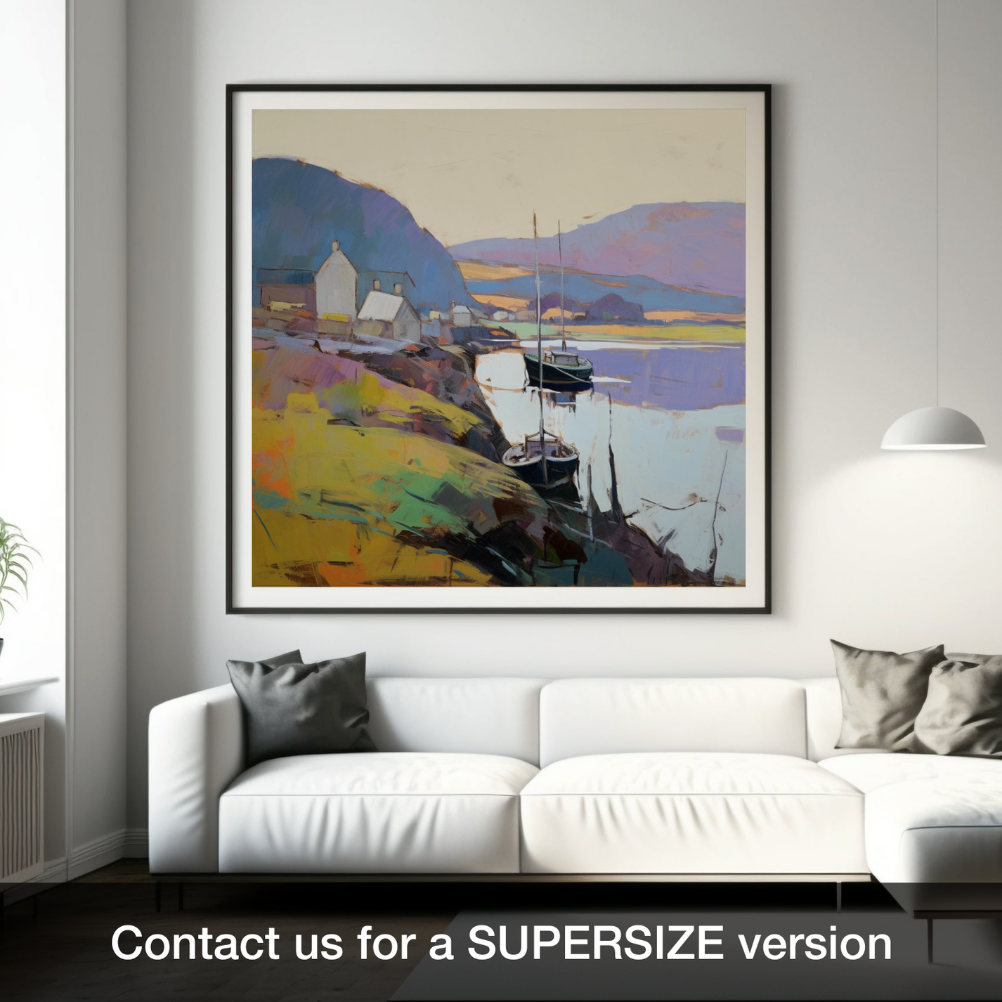 Cubist Charm of Lybster Harbour – Scotland Paintings and Art Prints