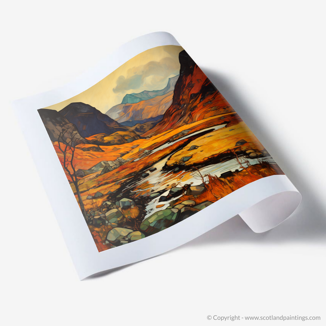 Autumn Embrace of Glen Coe - An Art Nouveau Homage – Scotland Paintings ...