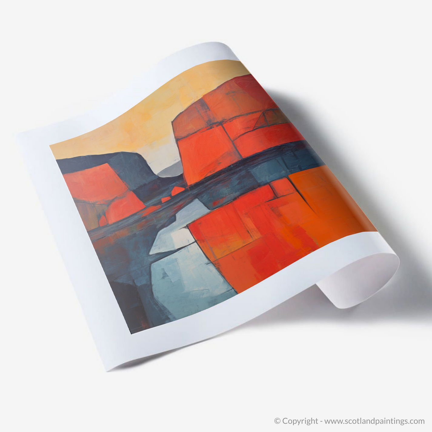 Painting and Art Print of A loch in Scotland entitled "Abstract Essenc ...