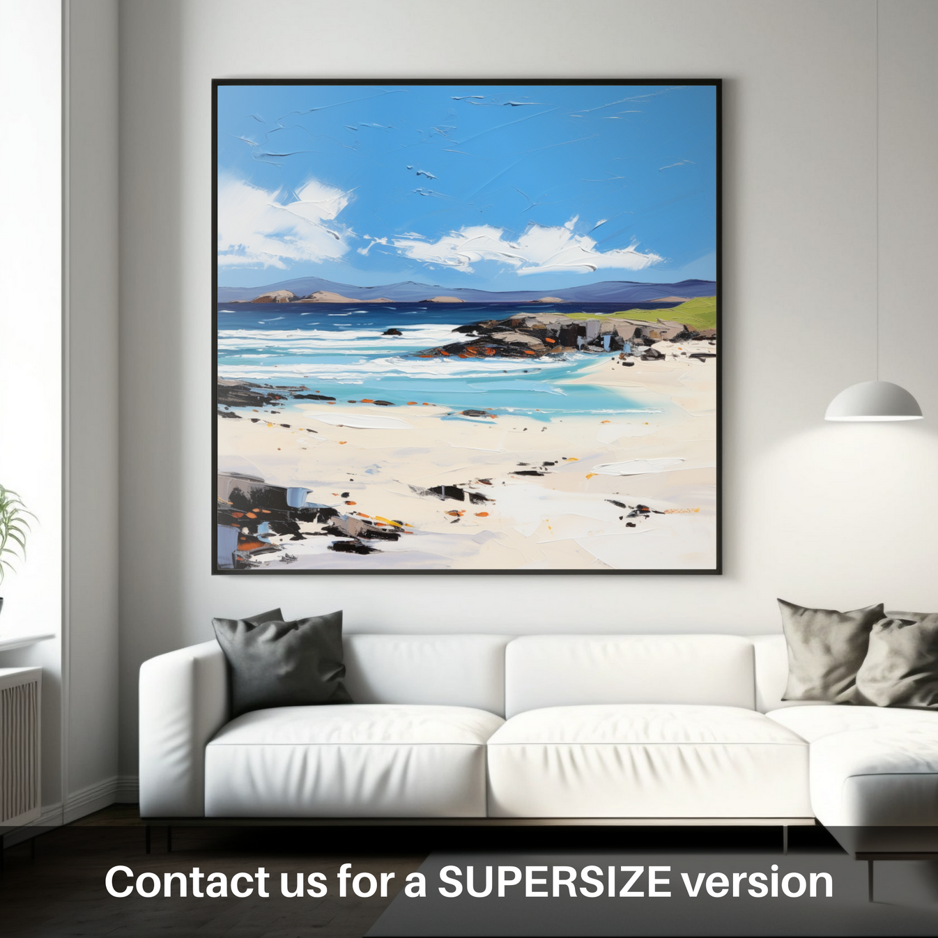 Painting and Art Print of Scarista Beach, Isle of Harris in summer ent ...