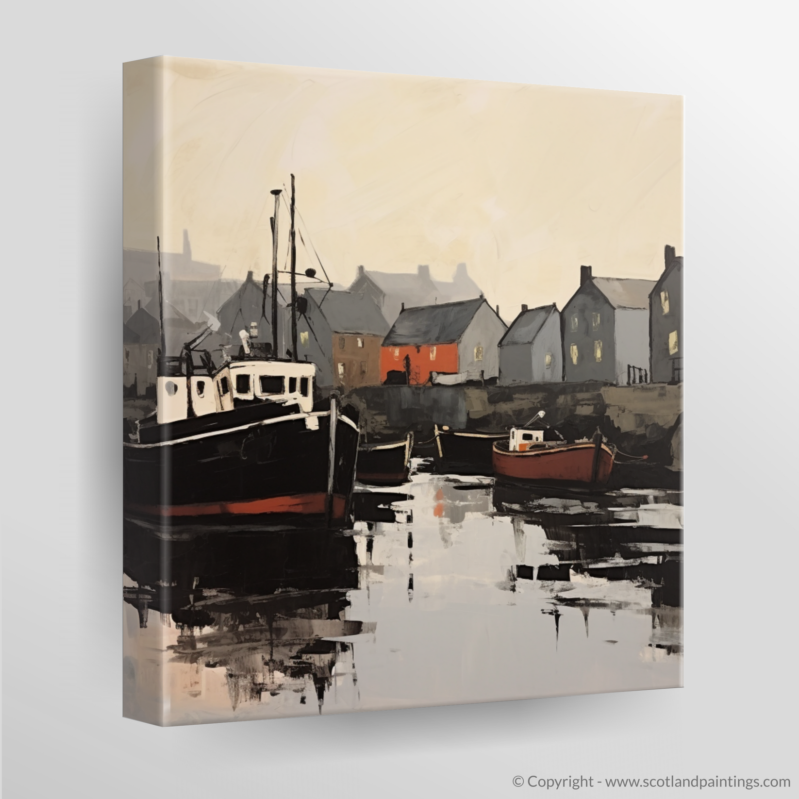 Painting and Art Print of Stornoway Harbour entitled "Harbour Reflecti ...
