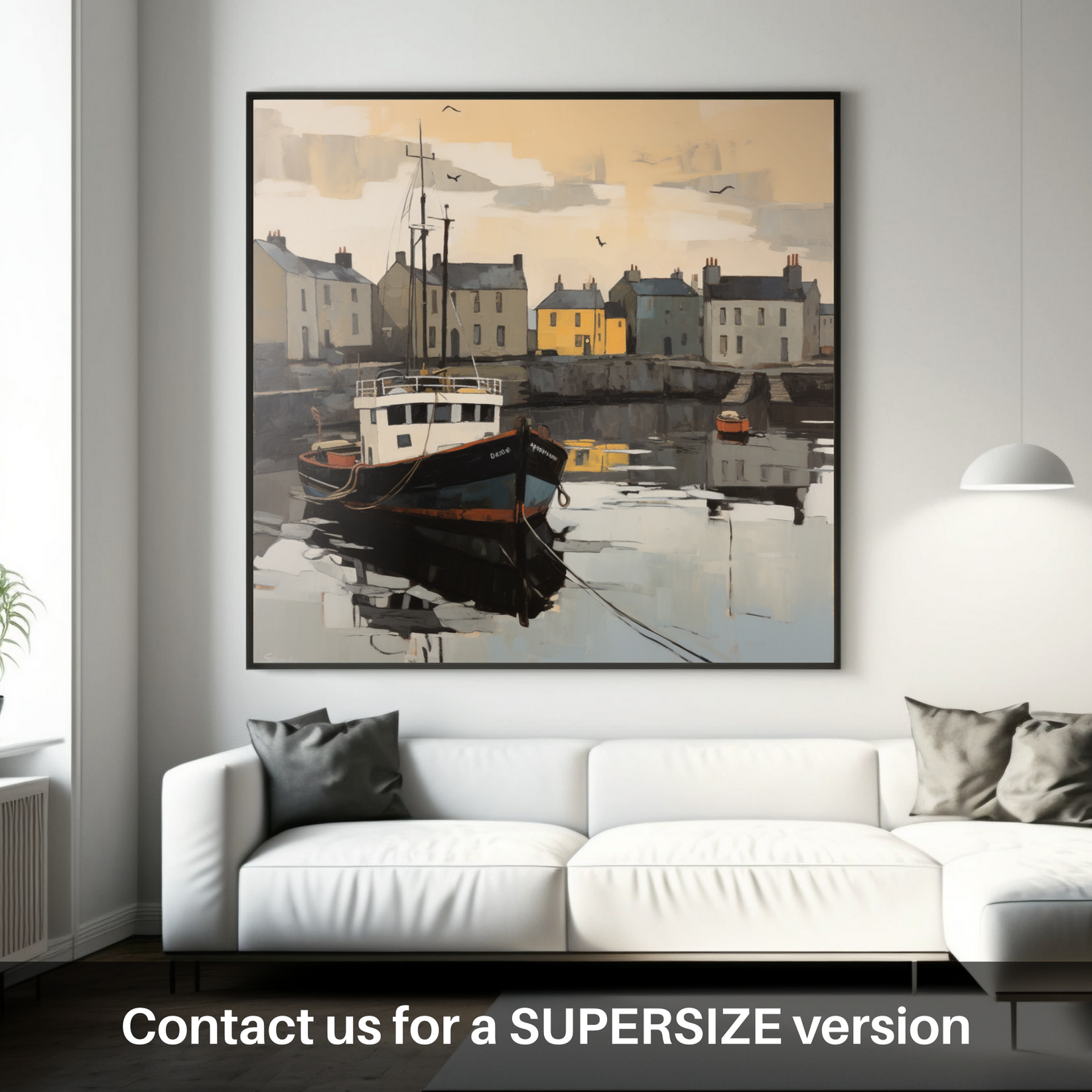 Painting and Art Print of Stornoway Harbour entitled "Stornoway Harbou ...