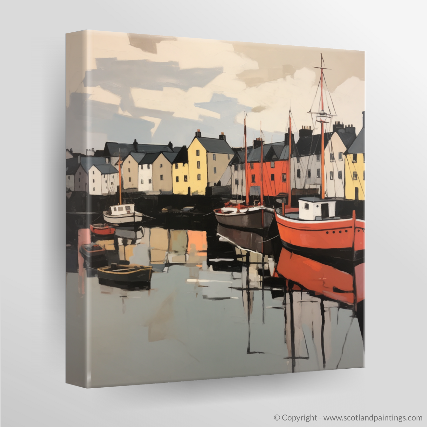 Painting and Art Print of Stornoway Harbour entitled "Expressionist Vo ...