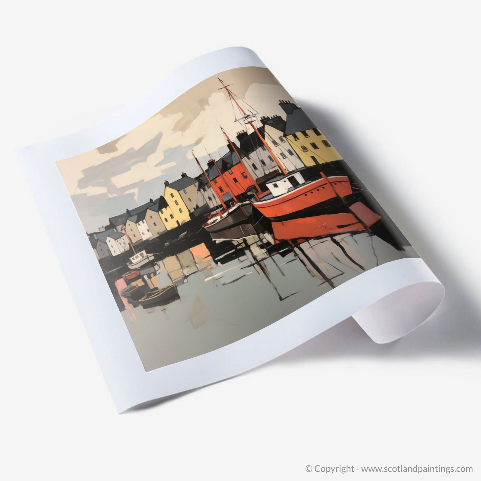 Painting and Art Print of Stornoway Harbour entitled "Expressionist Vo ...