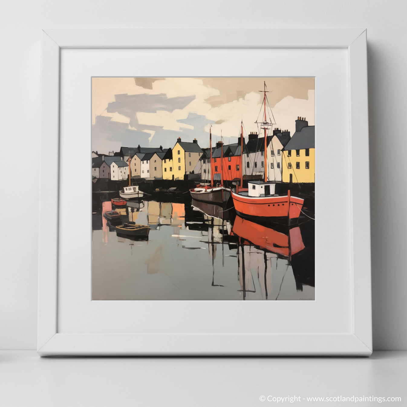 Painting and Art Print of Stornoway Harbour entitled "Expressionist Vo ...