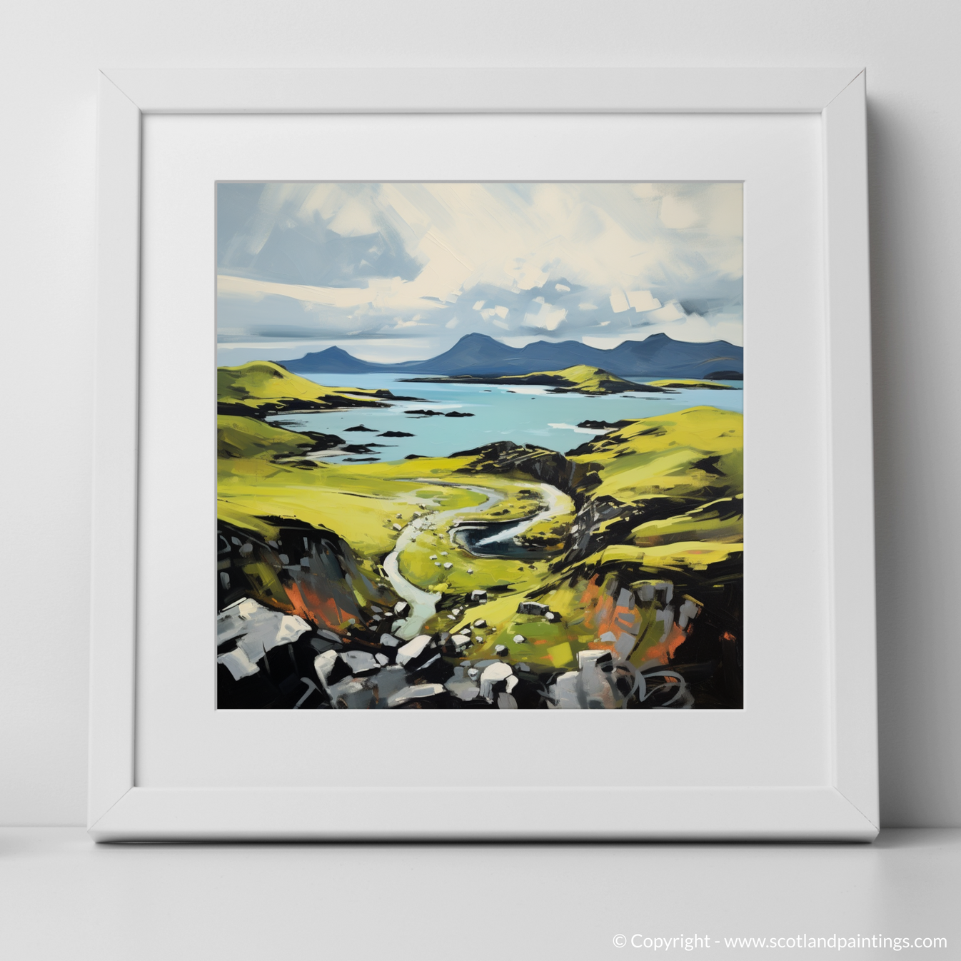 Painting and Art Print of Isle of Raasay, Inner Hebrides in summer ent ...