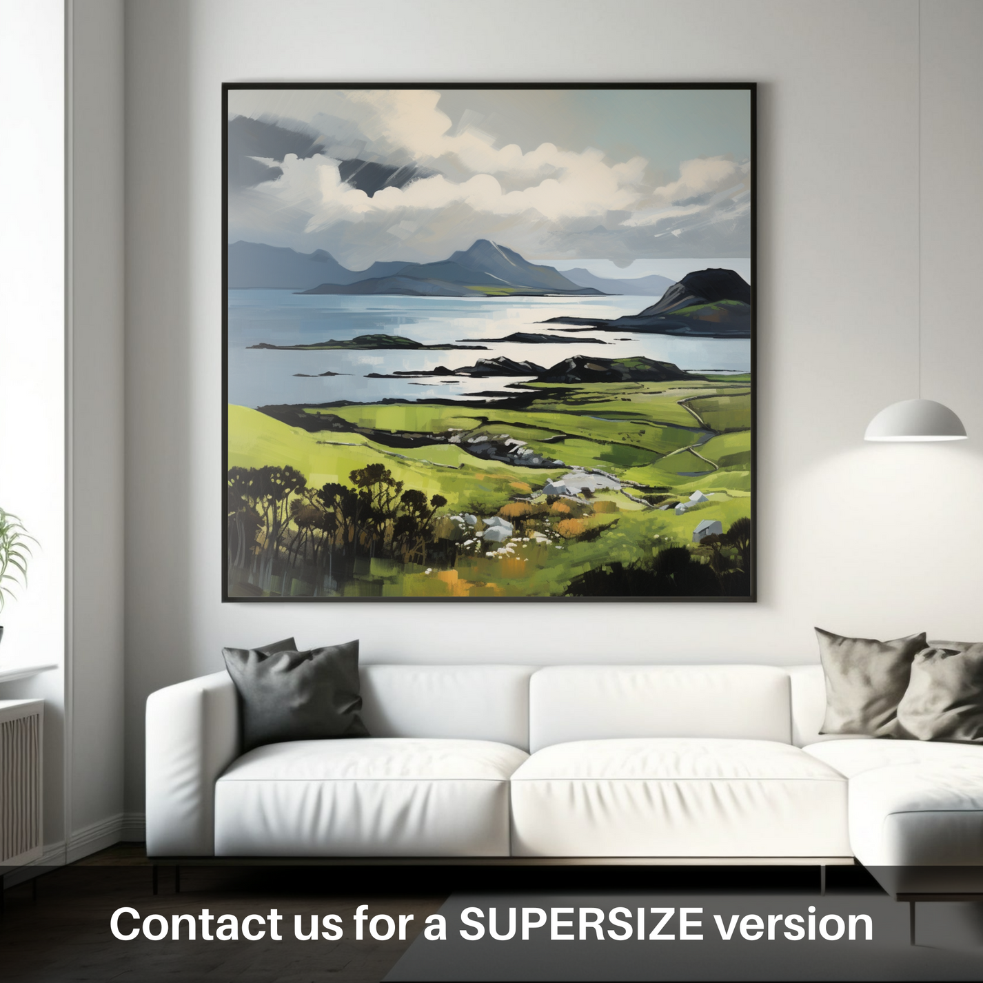Painting and Art Print of Isle of Raasay, Inner Hebrides in summer. Su ...