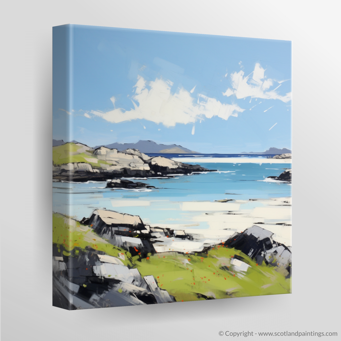 Painting and Art Print of Isle of Harris, Outer Hebrides in summer ent ...