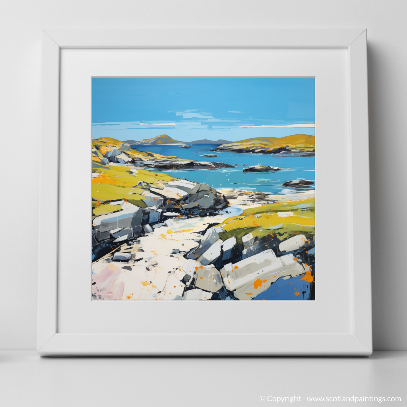 Painting and Art Print of Isle of Harris, Outer Hebrides in summer ent ...