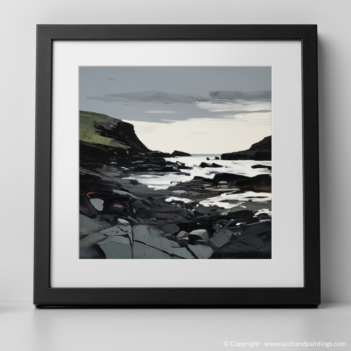 Painting and Art Print of Catterline Bay, Aberdeenshire entitled "Catt ...