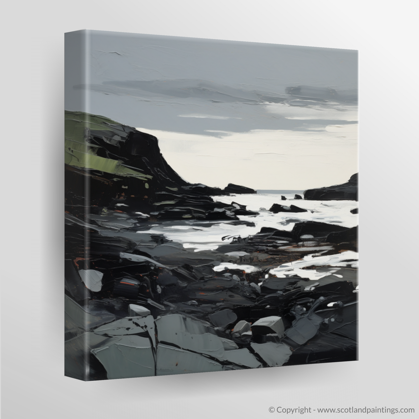 Painting and Art Print of Catterline Bay, Aberdeenshire entitled "Catt ...