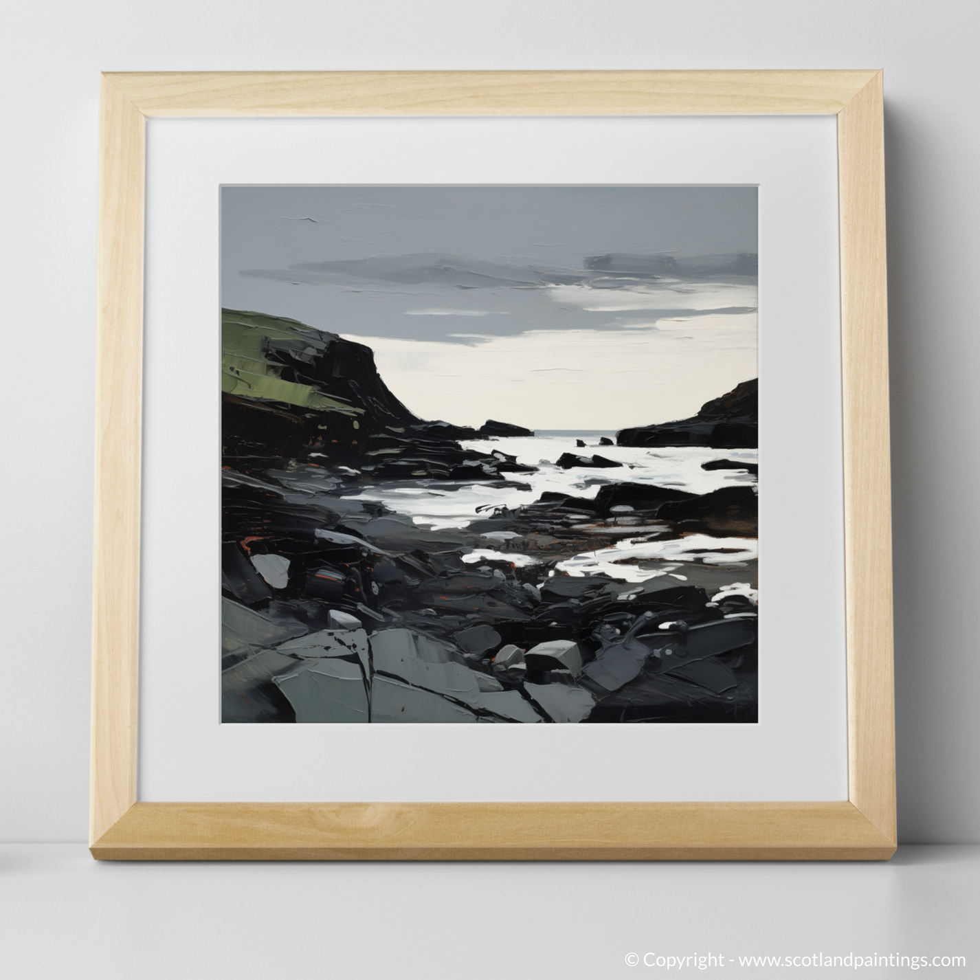 Painting and Art Print of Catterline Bay, Aberdeenshire entitled "Catt ...