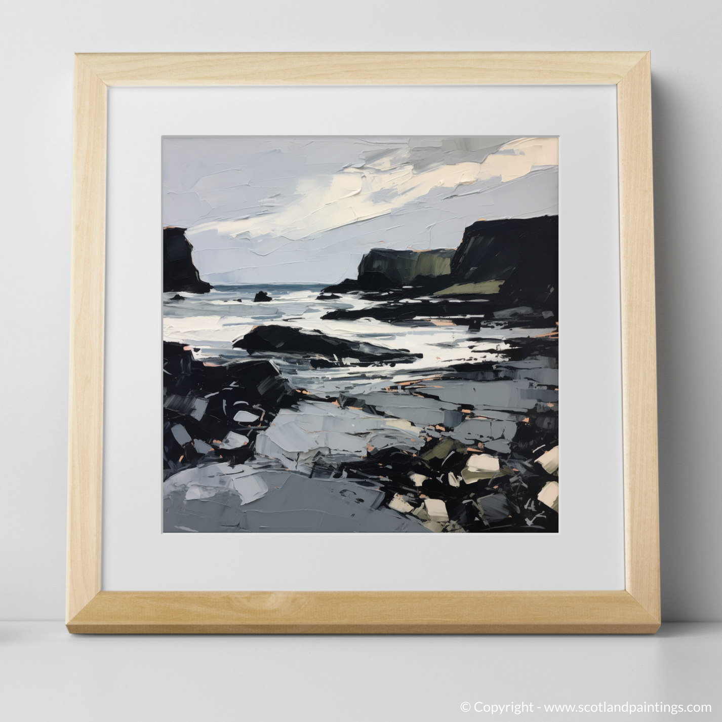 Painting and Art Print of Catterline Bay, Aberdeenshire entitled "Catt ...