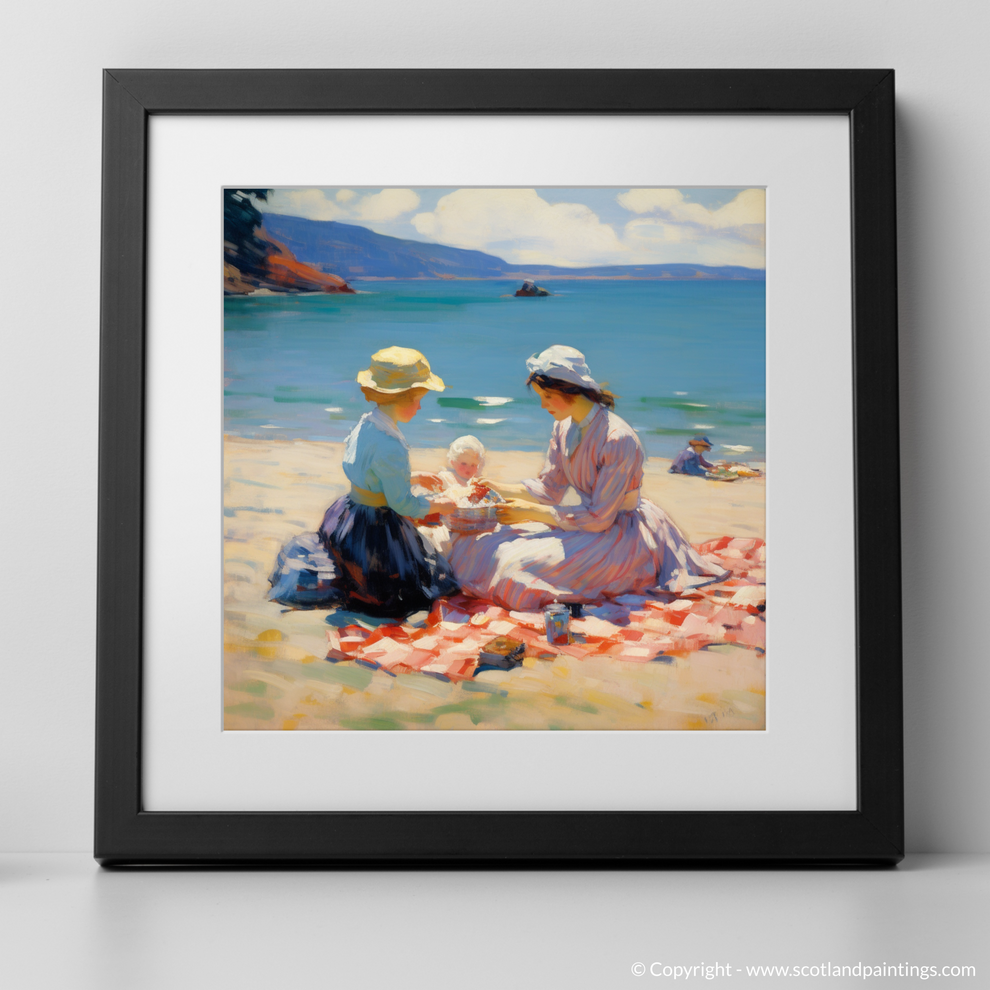 Painting and Art Print of A mum and daughter having a picnic at Oban B – Scotland Paintings and ...