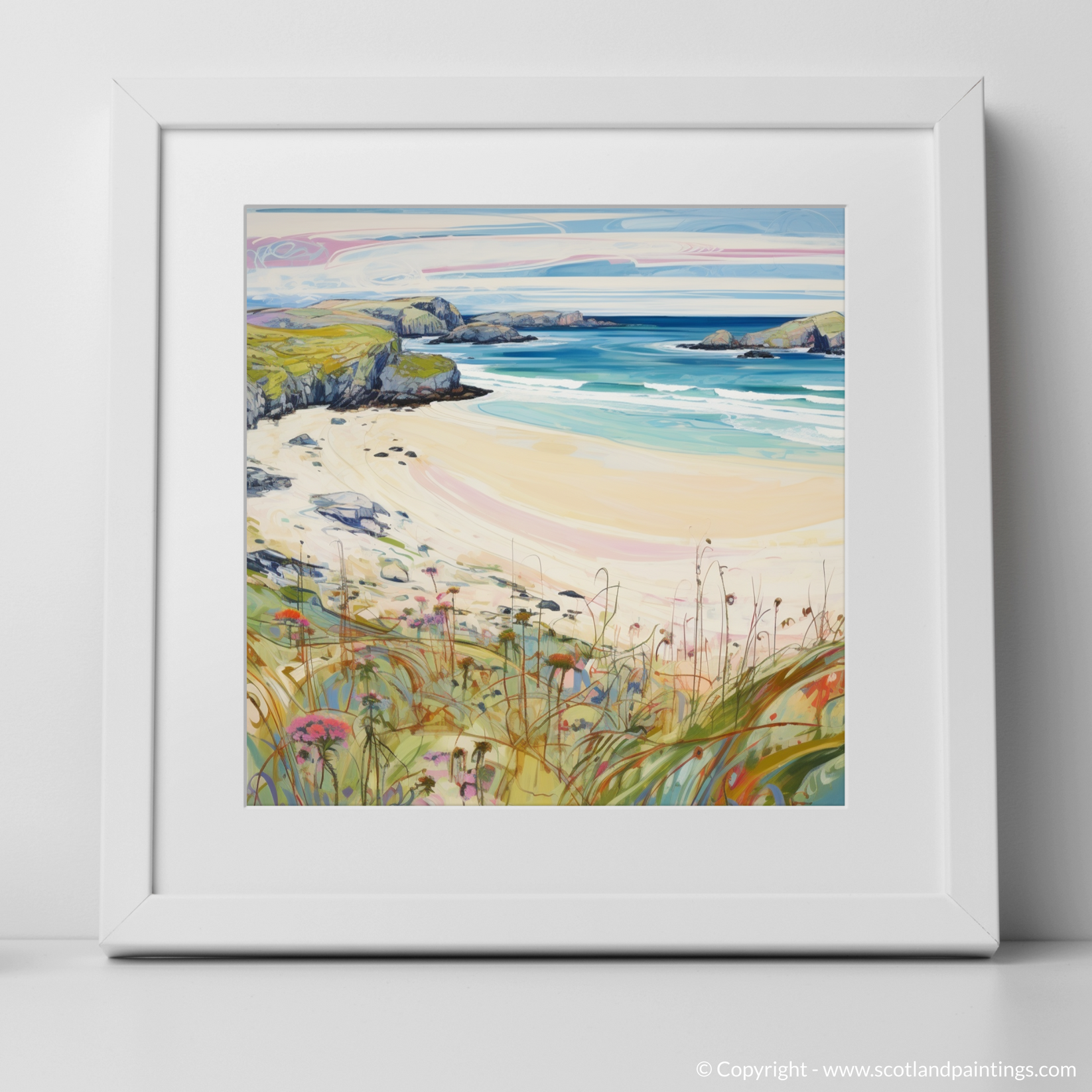 Painting and Art Print of Durness Beach, Sutherland in summer entitled ...