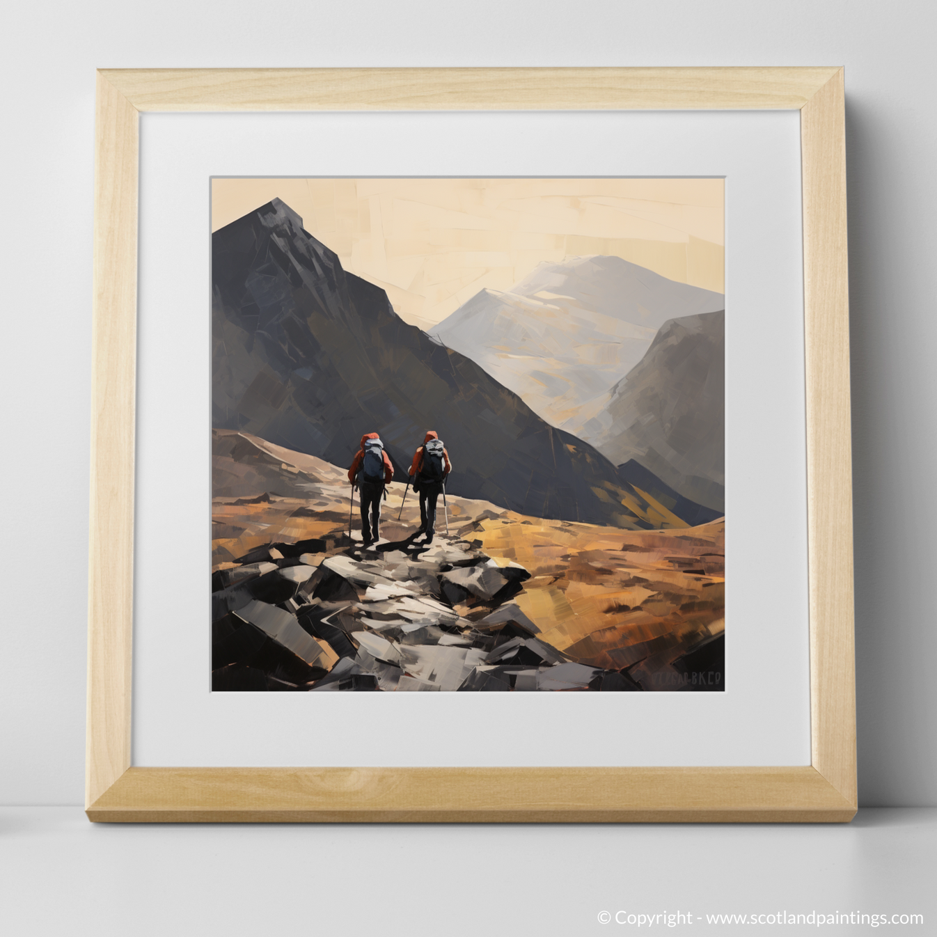 Painting and Art Print of Hikers in Glencoe entitled "Hikers Amidst th ...