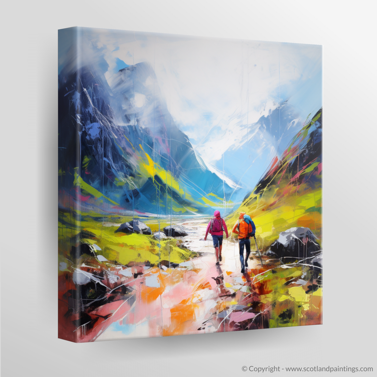 Hikers' Odyssey Through Abstract Glencoe – Scotland Paintings and Art ...