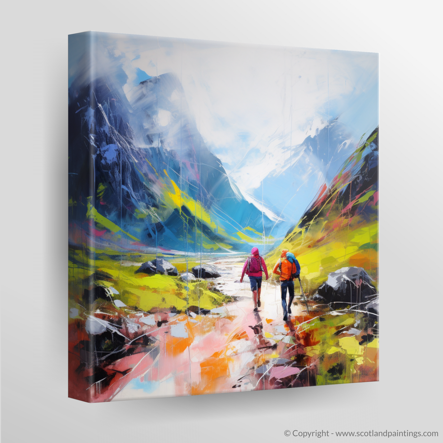 Hikers' Odyssey Through Abstract Glencoe – Scotland Paintings and Art ...