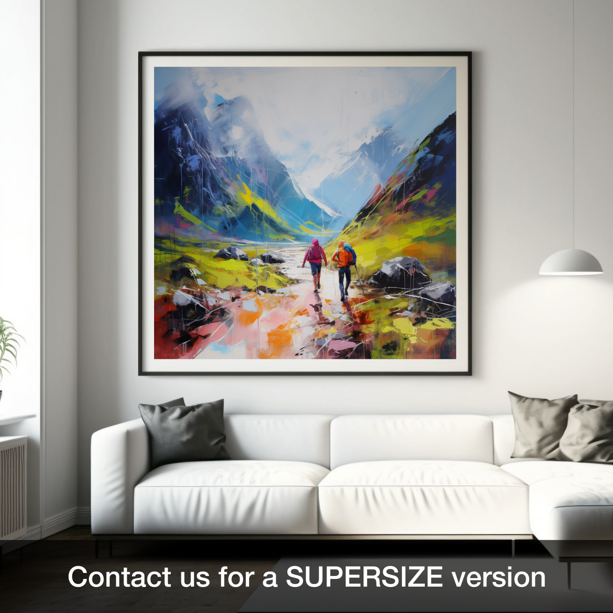 Hikers' Odyssey Through Abstract Glencoe – Scotland Paintings and Art ...