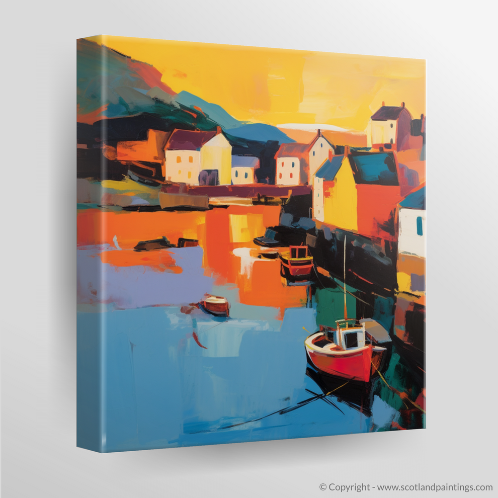 Mallaig Harbour's Golden Serenade – Scotland Paintings and Art Prints