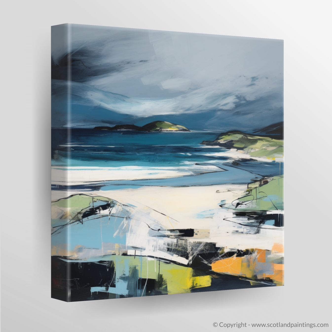 Storm's Embrace at Traigh Mhor – Scotland Paintings and Art Prints