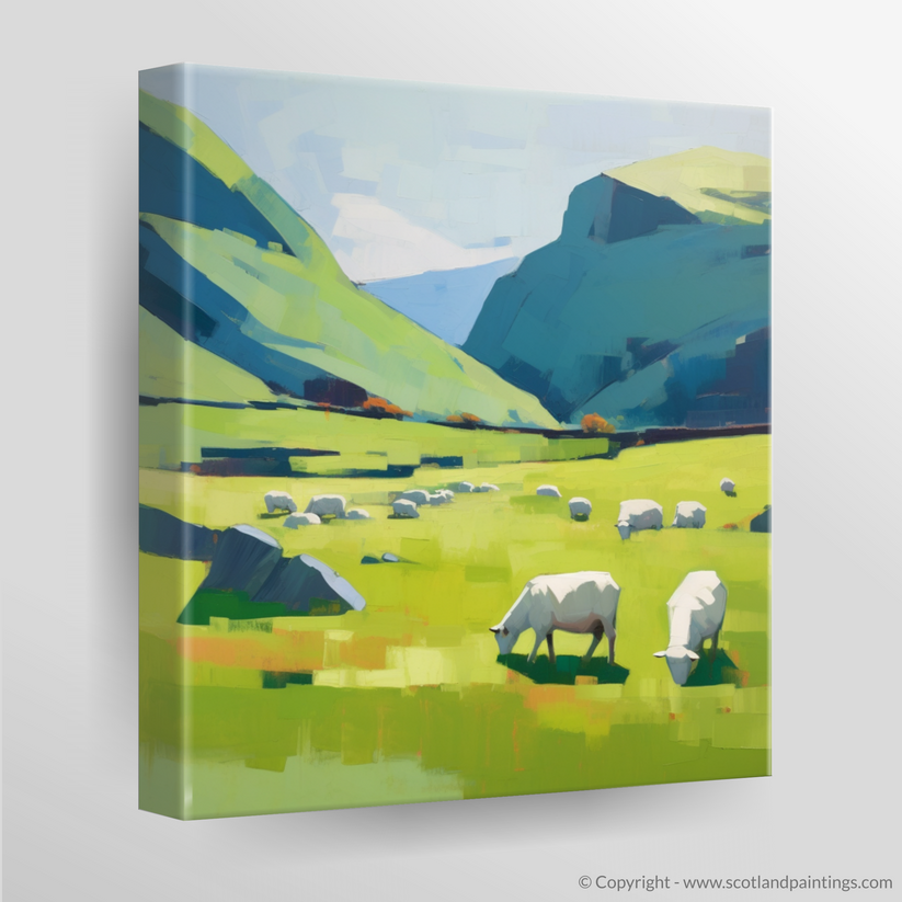 Grazing Harmony in Glencoe's Embrace – Scotland Paintings and Art Prints